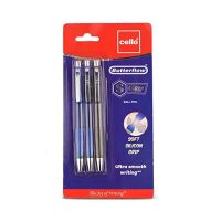 Cello Butterflow S Grip Ball Pen | Blue and Black Ball Pen | Pack of 3 ...