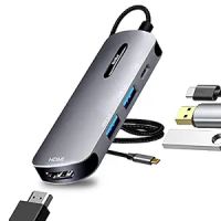 Verilux® USB C HUB 4 in 1 USB C to HDMI Adapter with 4K30Hz HDMI, 2.0/3 ...