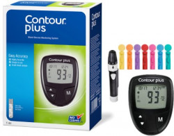 CONTOUR PLUS Glucometer + 1 lancing device + 5 Coloured lancets, Gluco ...