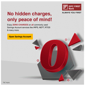 Open Saving Account with zero charges Offer on IDFC SA Price Rs. 0 ...